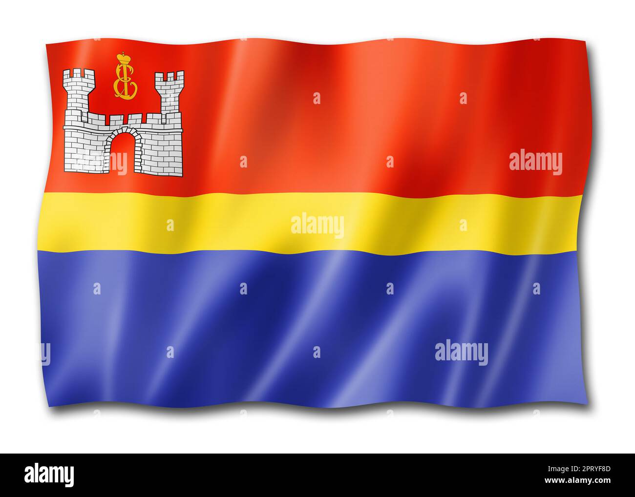 Kaliningrad state - Oblast - flag, Russia waving banner collection. 3D ...