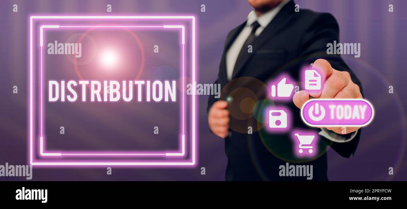 Inspiration showing sign Distribution, Concept meaning the behavior of ...