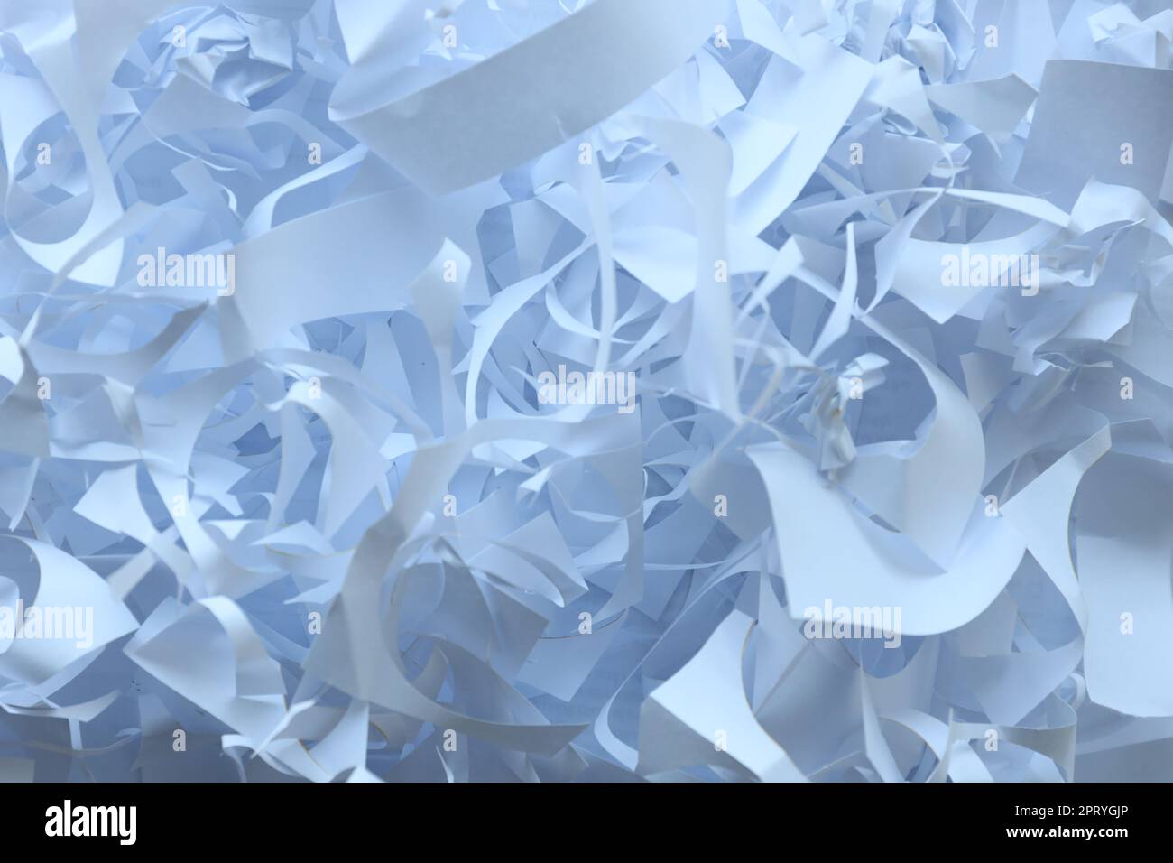 Shredded paper texture background, top view of many white paper strips ...