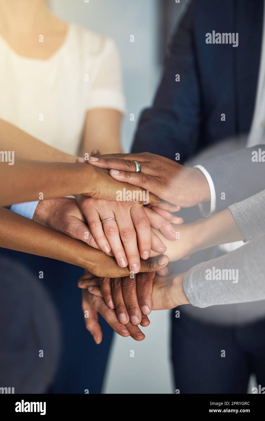 Teamwork is the driving force behind success. a team of colleagues ...