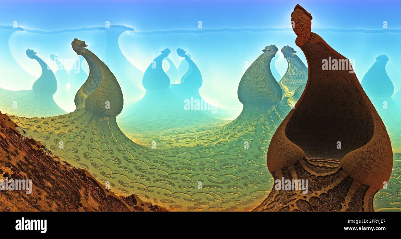 the surface of an alien planet under an alien sun 3d rendering Stock ...