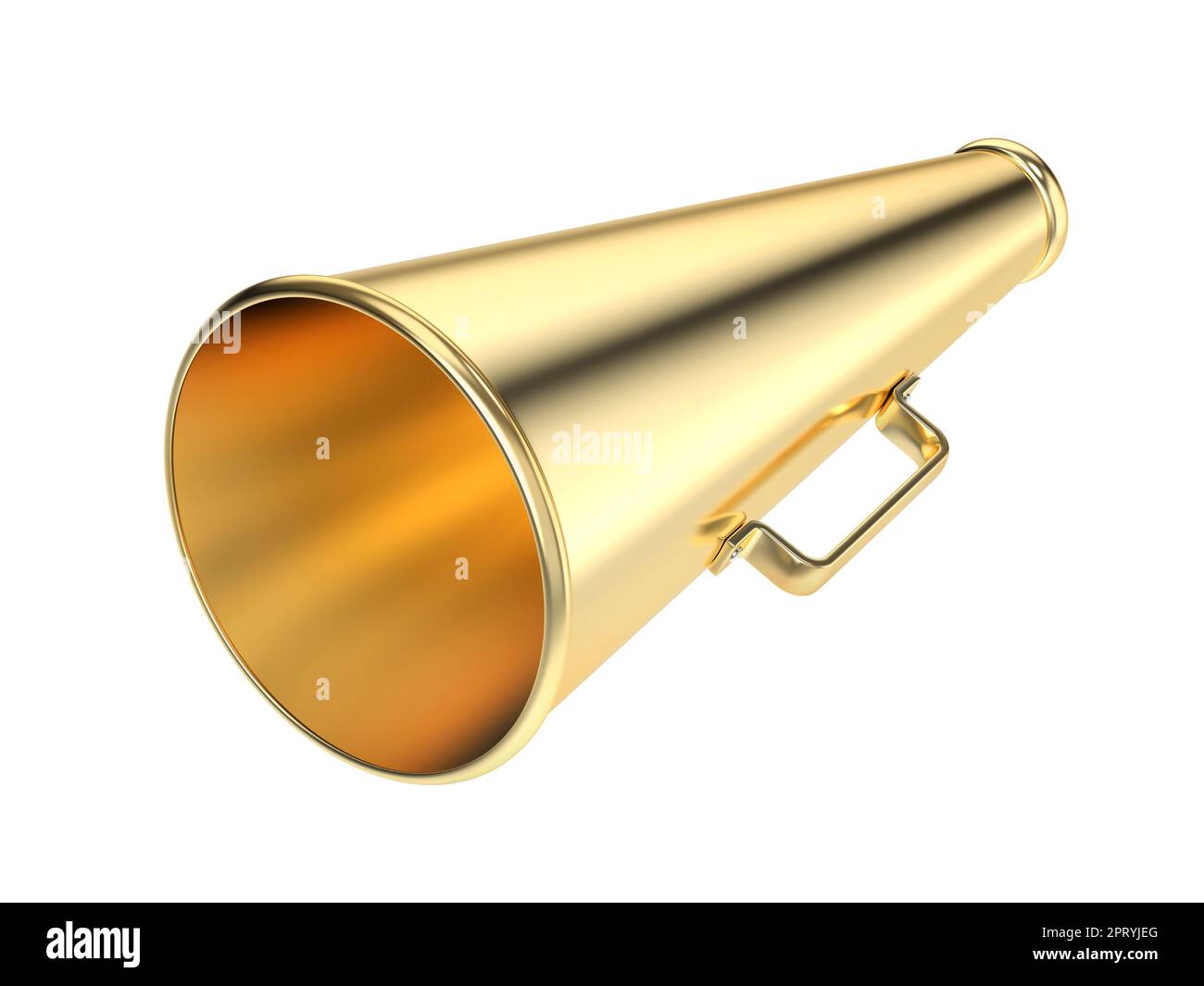 Gold vintage megaphone isolated on white background Stock Photo - Alamy