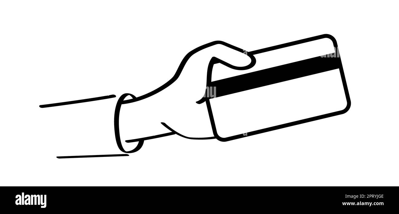 Bribe. payment pictogram. Cartoon hand holding a credit card ...