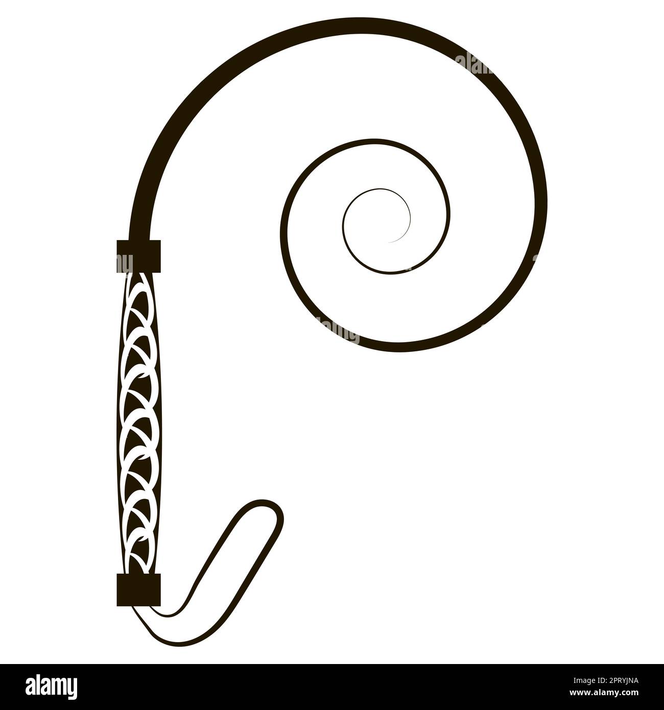 Black leather whip icon isolated on a white background Stock Photo - Alamy