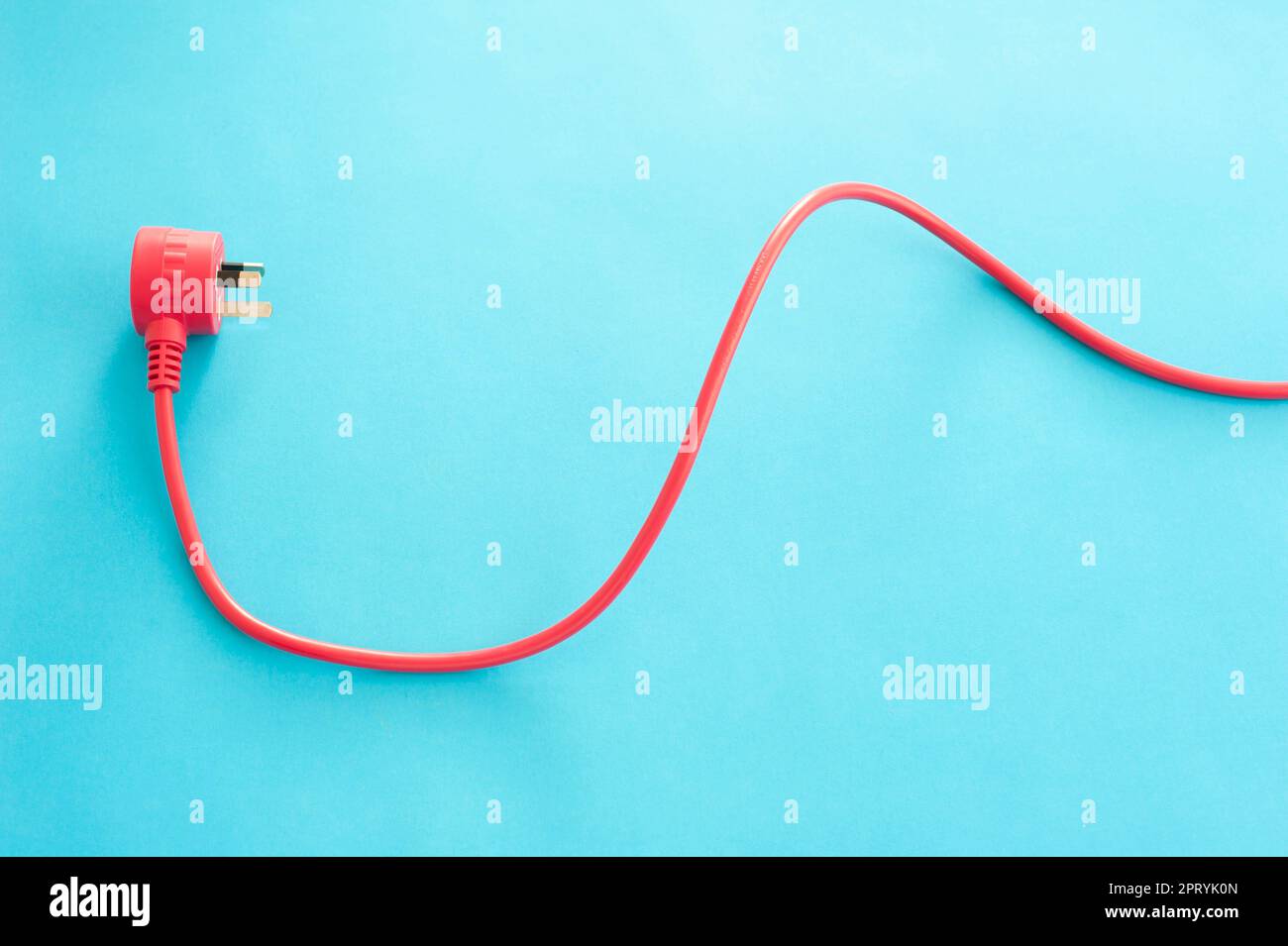 Red electric cord and integrated three prong earthed Australian plug in ...