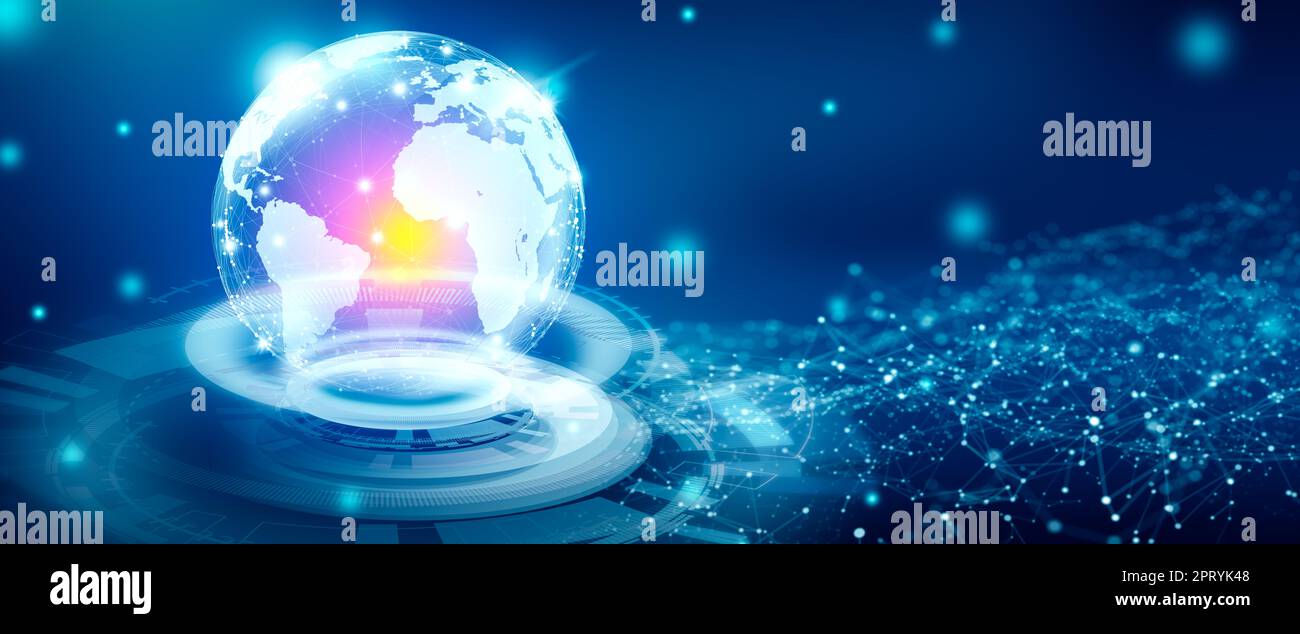 Global Social network on Futuristic abstract background. Media ...