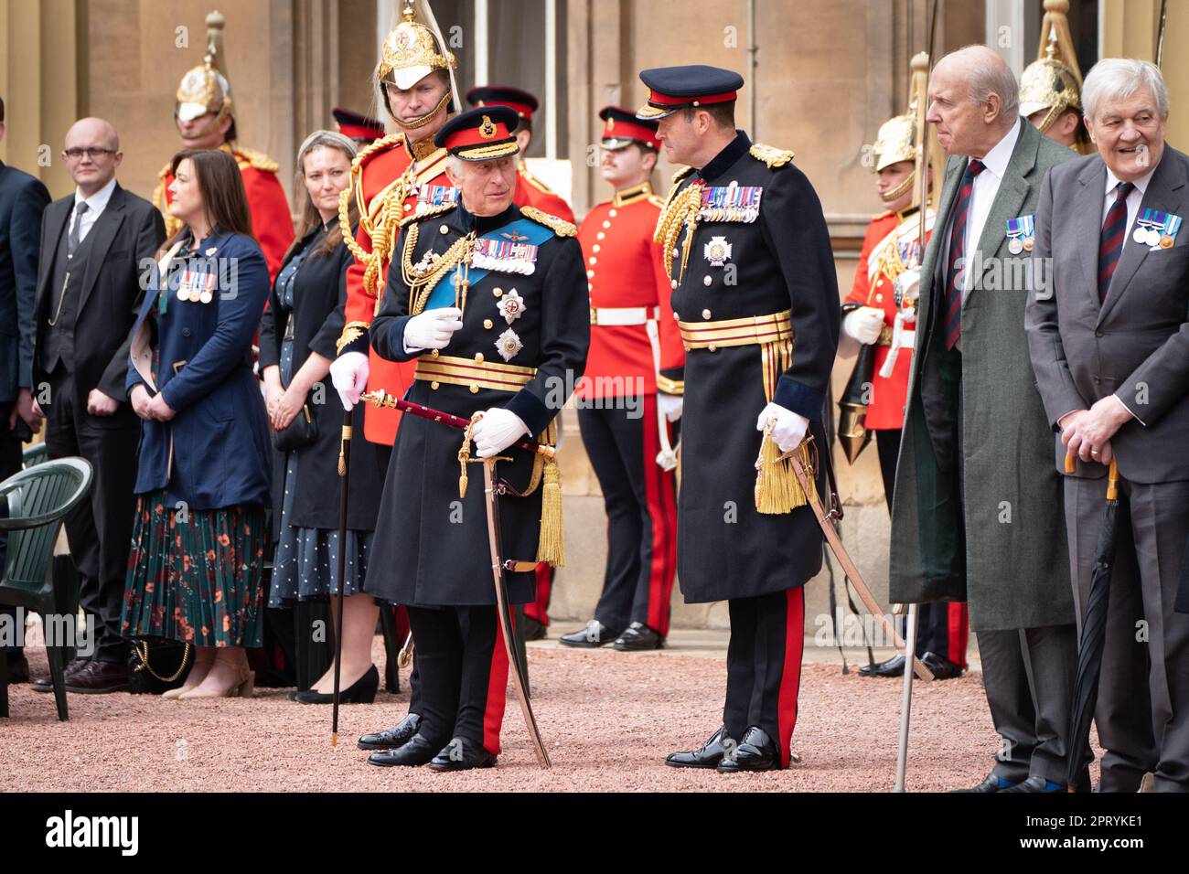 King Charles III presents new Standards and Colours to the Life Guards ...