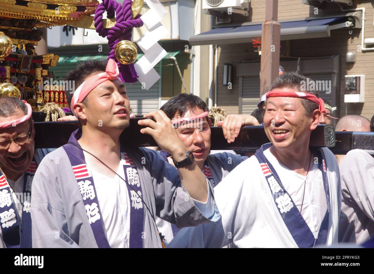 Carrying Portable Shrine at Sanja Festival, Asakusa, Tokyo, Japan Stock ...