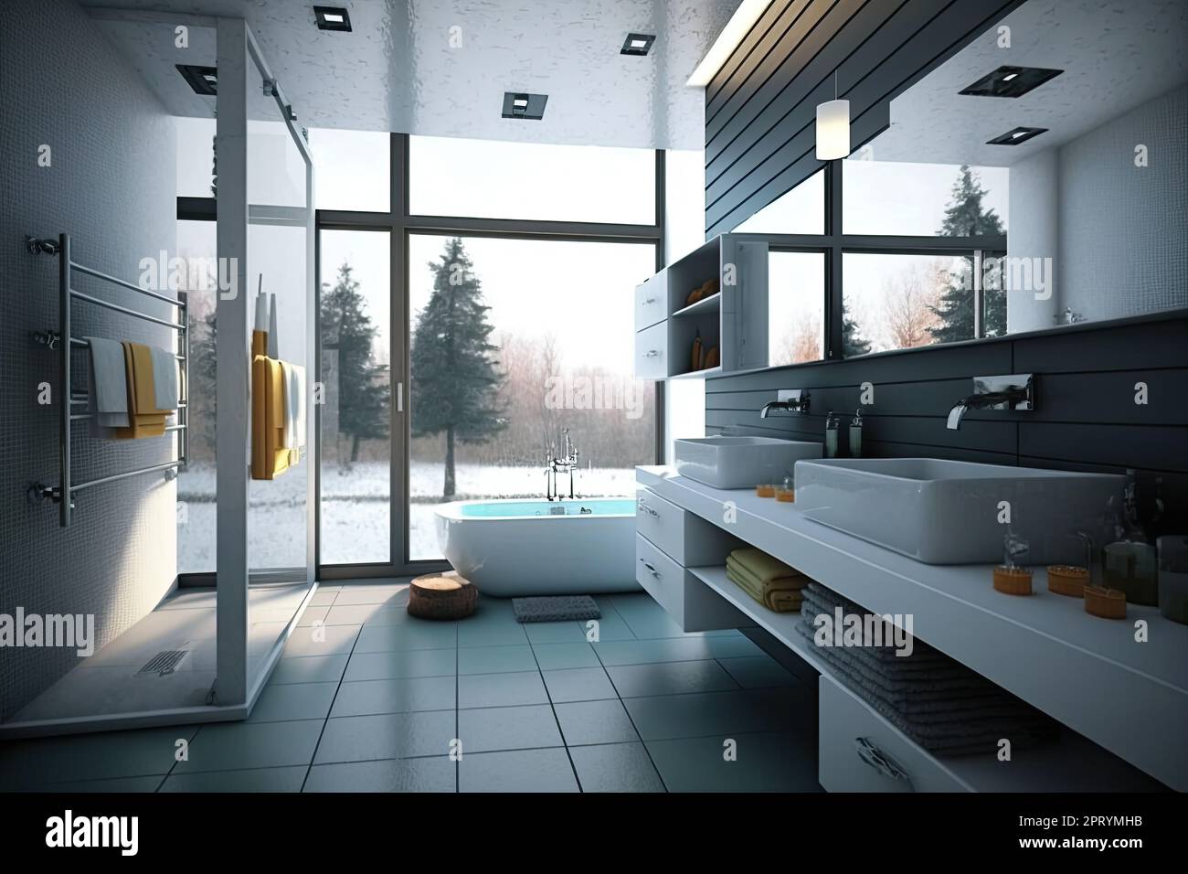 Interor of a modern empty bathroom Stock Photo - Alamy