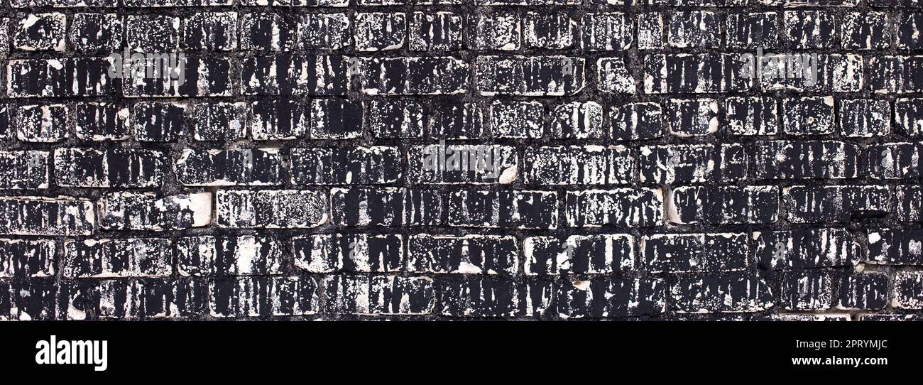 Old brick black color wall background. Dark stone texture Stock Photo ...