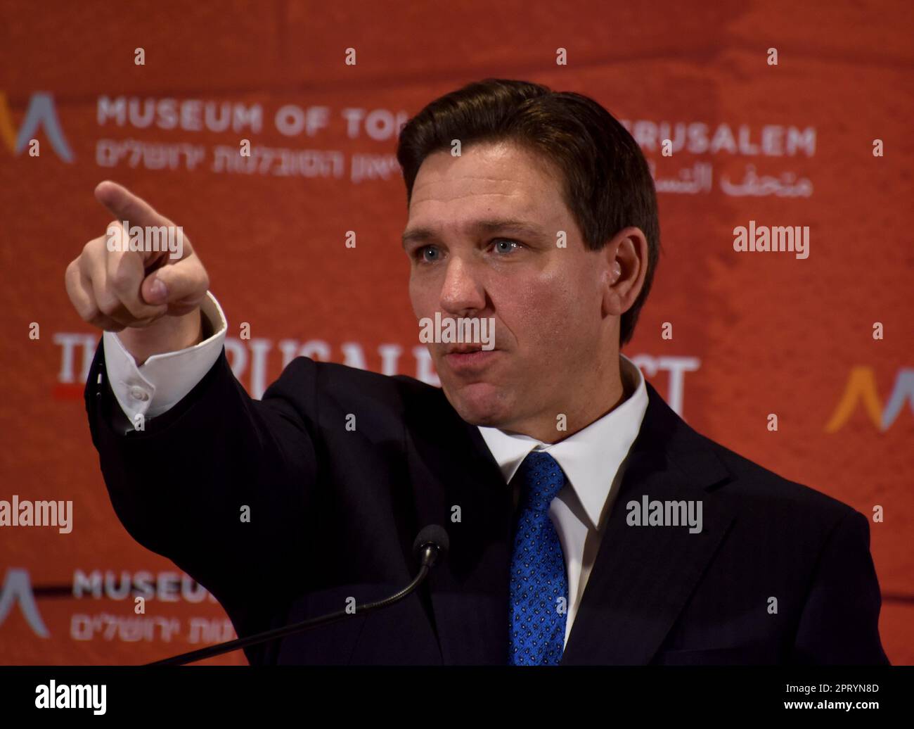 Florida Governor Ron DeSantis speaks to the media at a conference for ...
