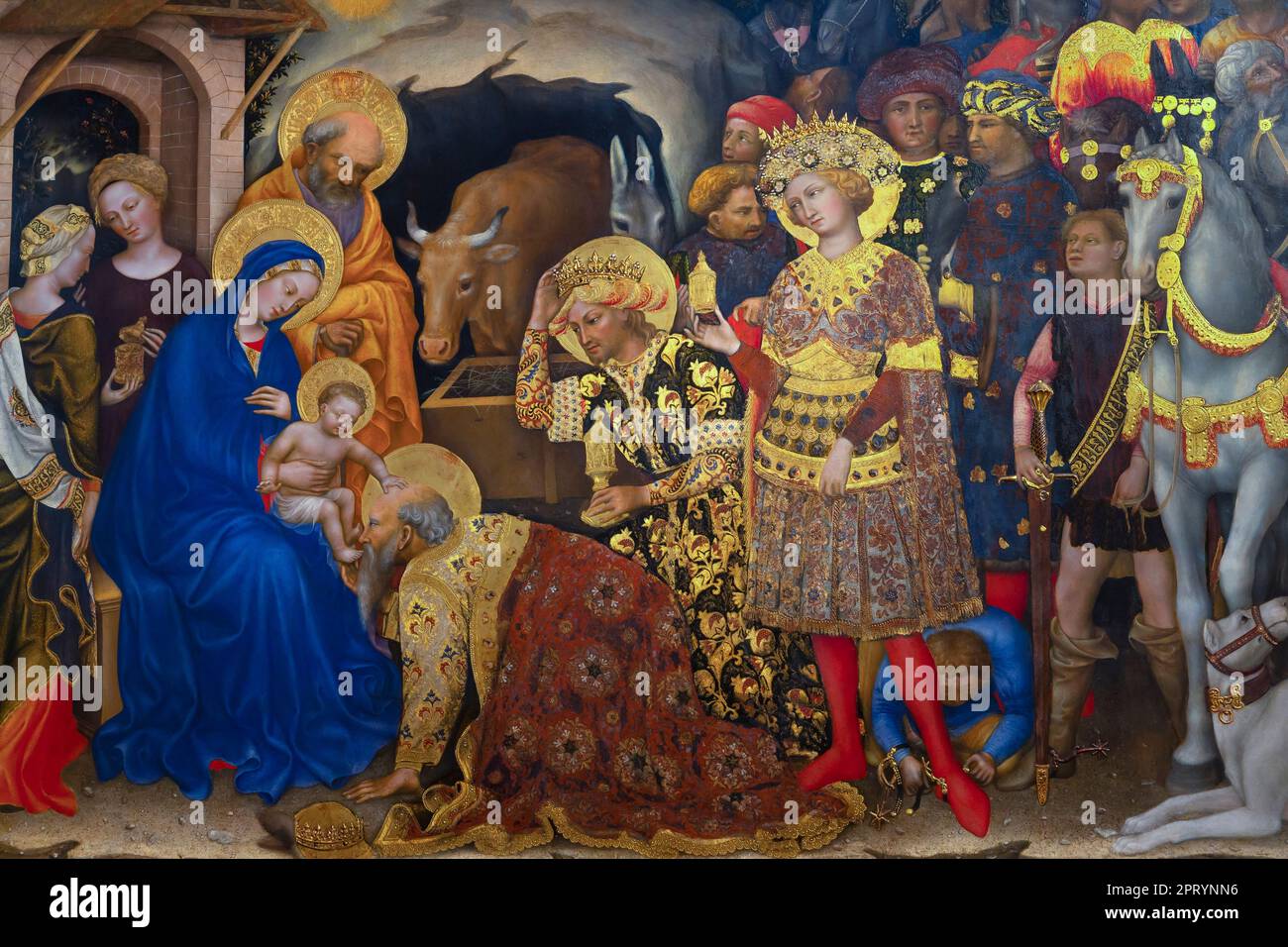 Adoration of the Magi, detail, Gentile da Fabriano, 1423, Galleria degli Uffizi, Uffizi Gallery ...