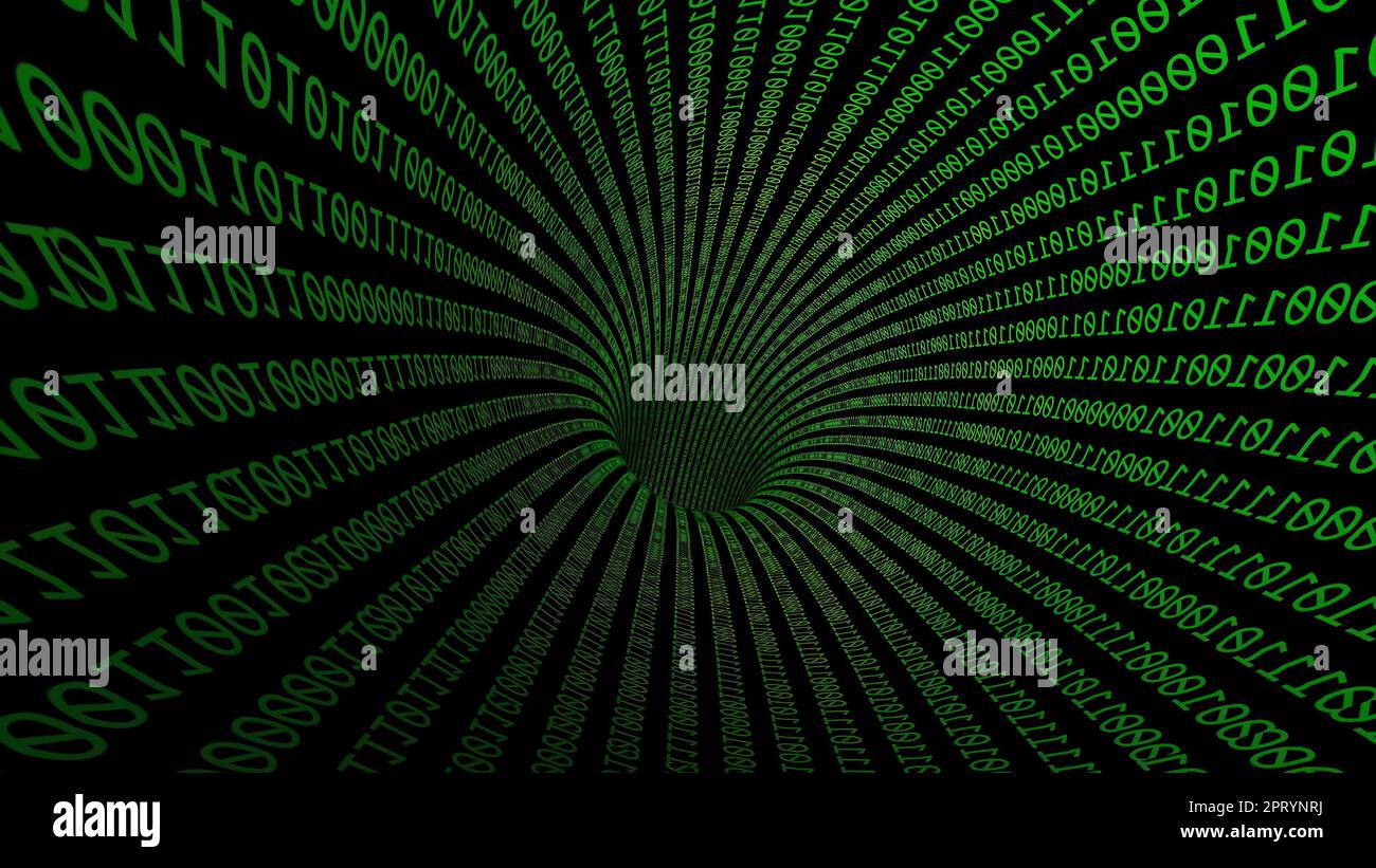 Driving Through Binary Data Tunnel Stock Photo - Alamy
