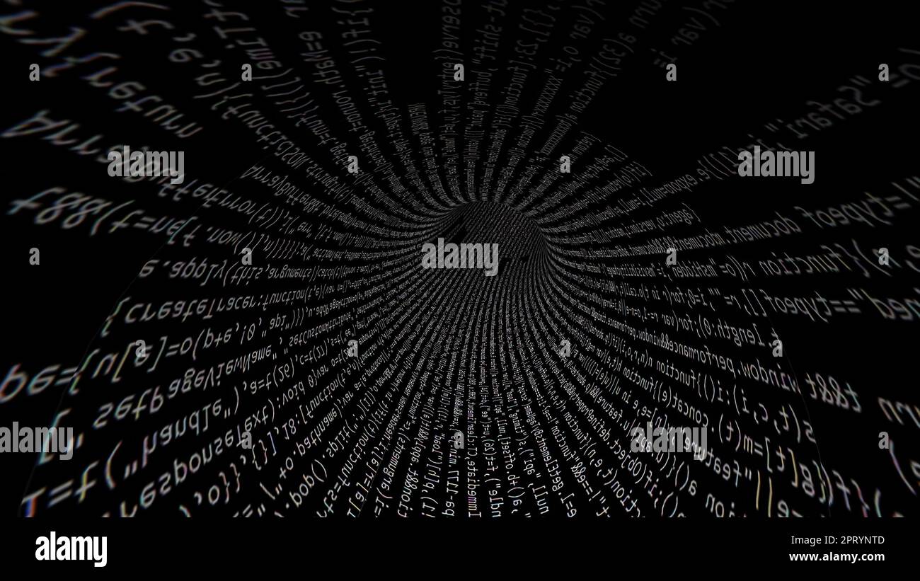 Driving Through Code Data Tunnel Stock Photo - Alamy