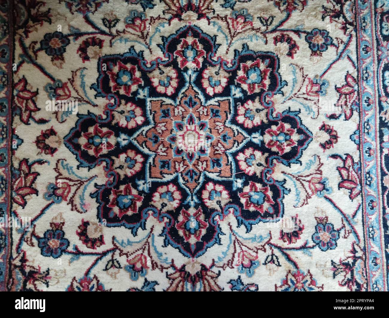 Patterns in the hand-embroidered Iranian carpet Stock Photo - Alamy