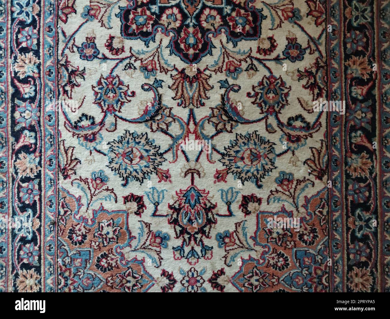 Patterns in the hand-embroidered Iranian carpet Stock Photo - Alamy