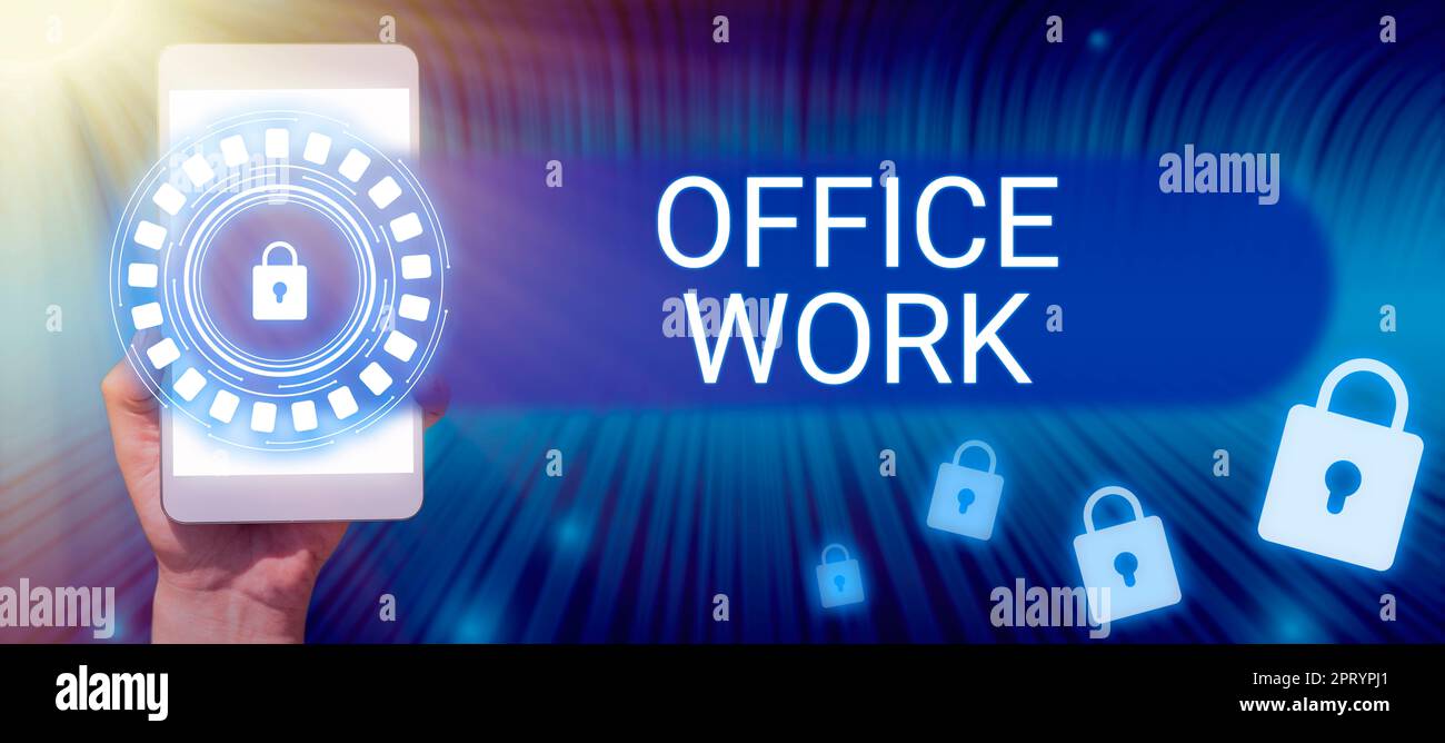 Conceptual display Office Work, Internet Concept a work that primarily ...