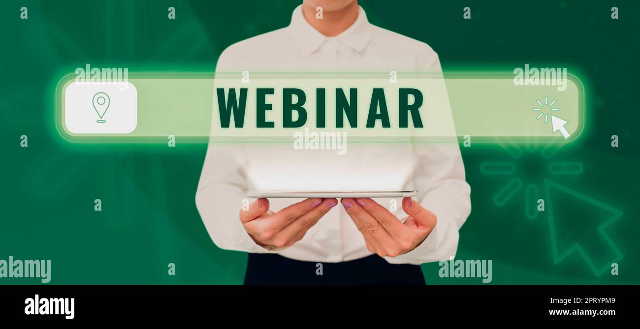 Inspiration showing sign Webinar, Conceptual photo engaging online ...
