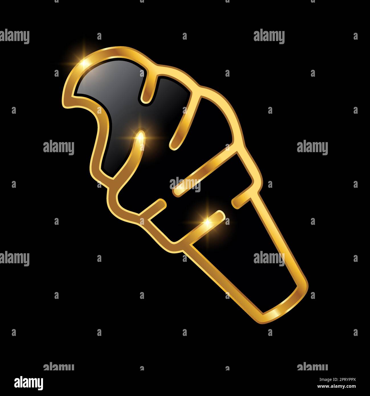 Gold ice cream black background Stock Vector Images - Alamy
