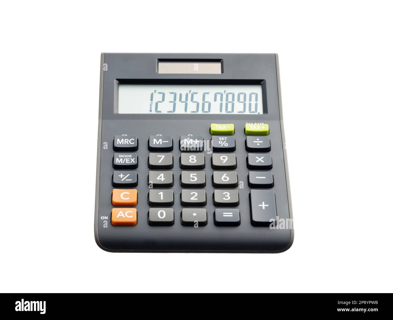Basic calculator isolated on the white background Stock Photo - Alamy
