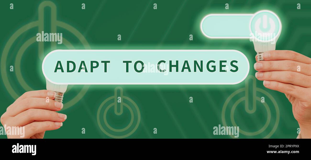 Writing displaying text Adapt To Changes, Business overview Embrace new ...