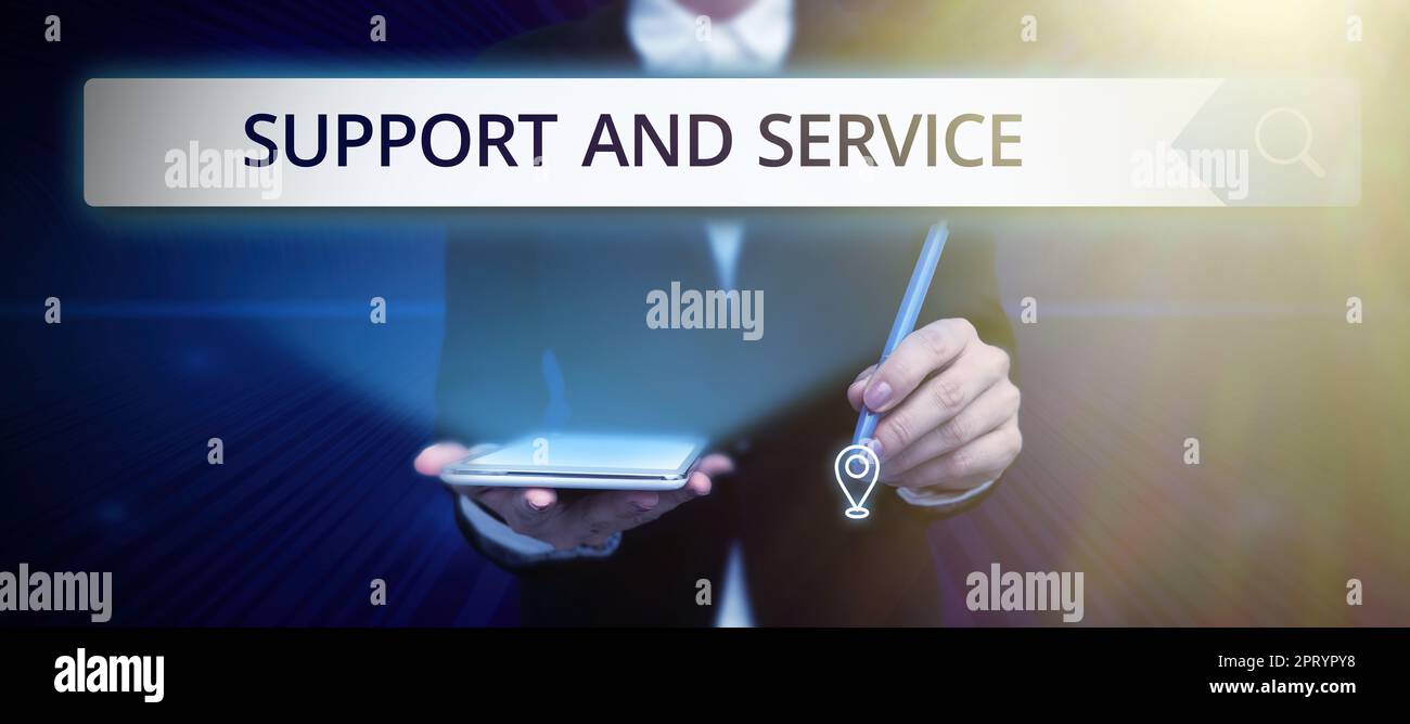 Conceptual caption Support And Service, Word Written on Technical ...
