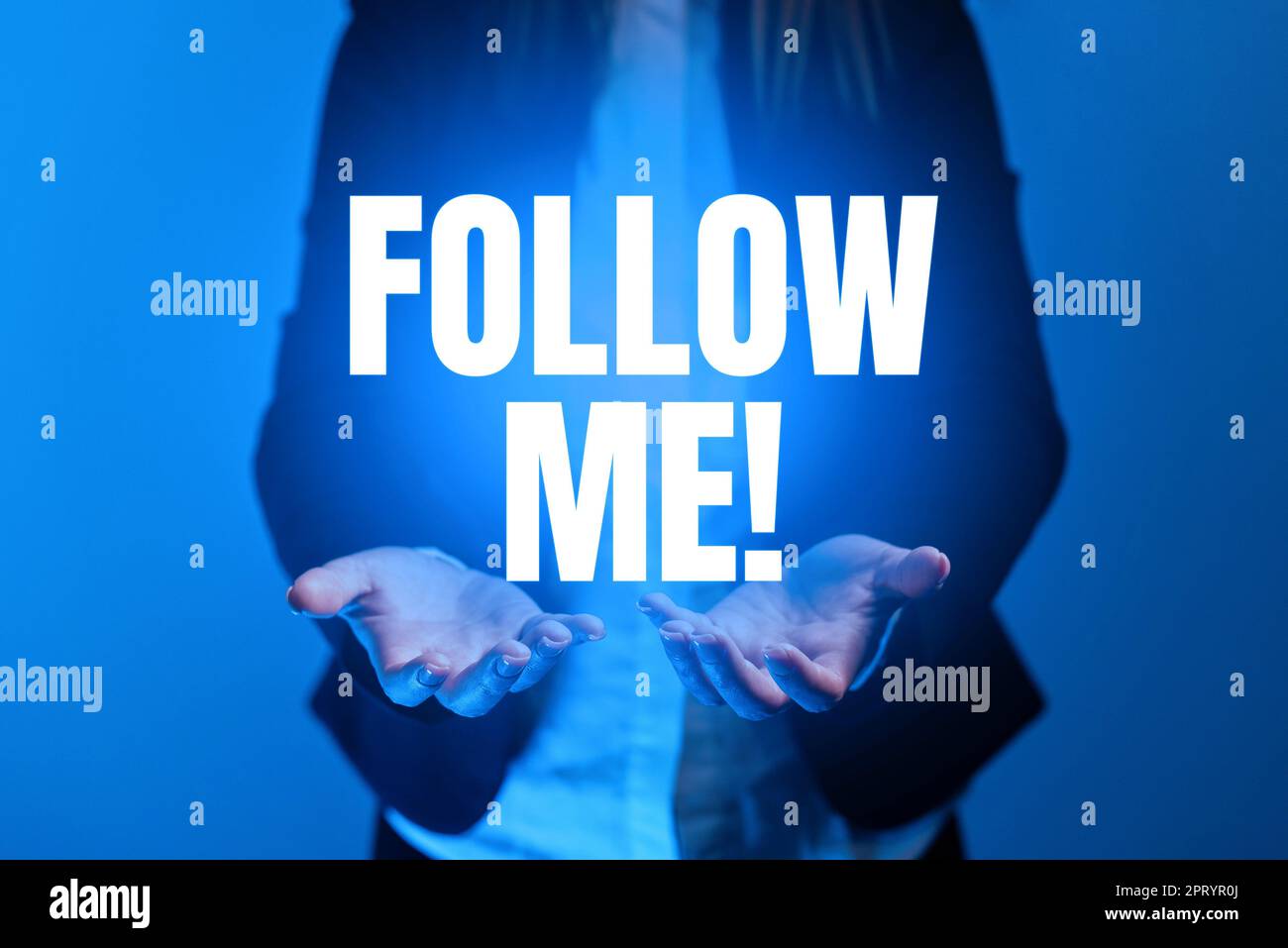 Conceptual caption Follow Me, Business showcase Inviting a person or ...