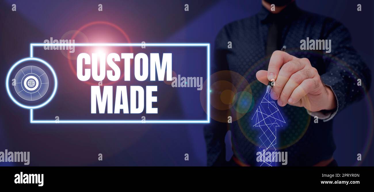 Conceptual caption Custom Made, Word for personalized object built upon ...