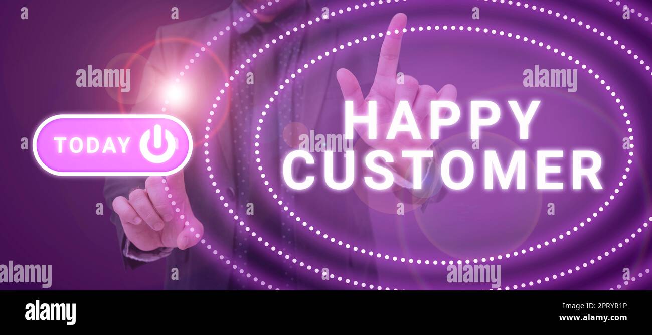 Conceptual display Happy Customer, Business showcase highest ...