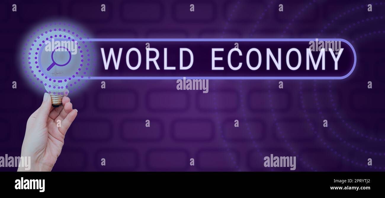 Conceptual caption World Economy, Business concept international ...