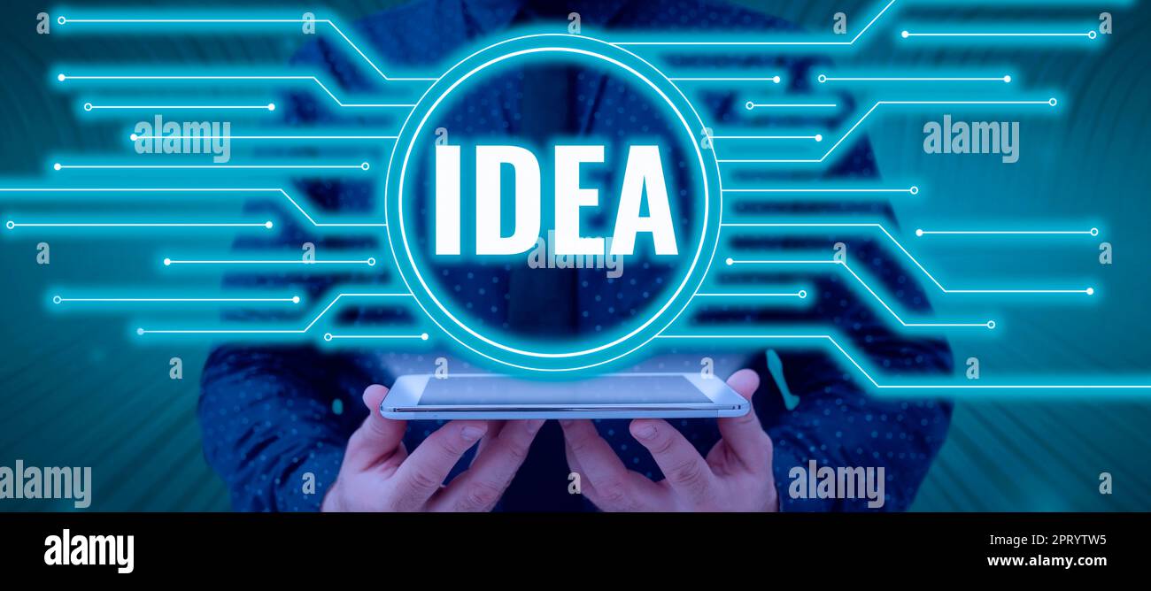 Text sign showing Idea, Word Written on impression that tries to ...