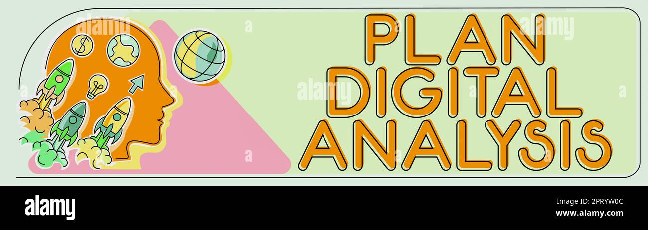 Writing displaying text Plan Digital Analysis, Business overview sales ...