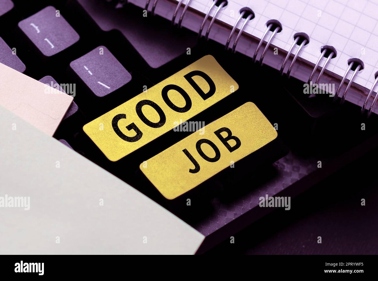 Hand writing sign Good Job, Business overview encourage someone for his ...