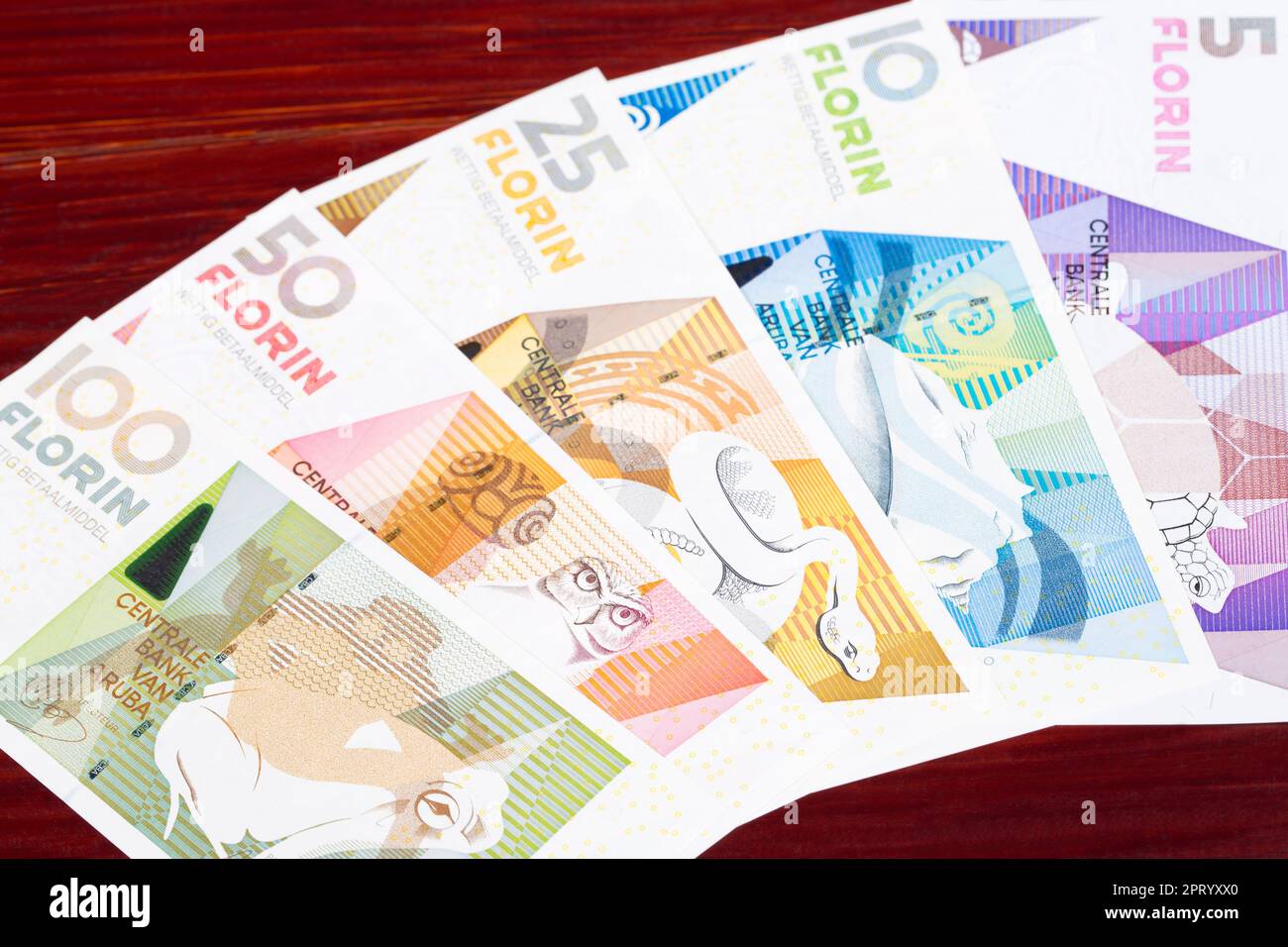 Old Aruban money - florin a business background Stock Photo - Alamy