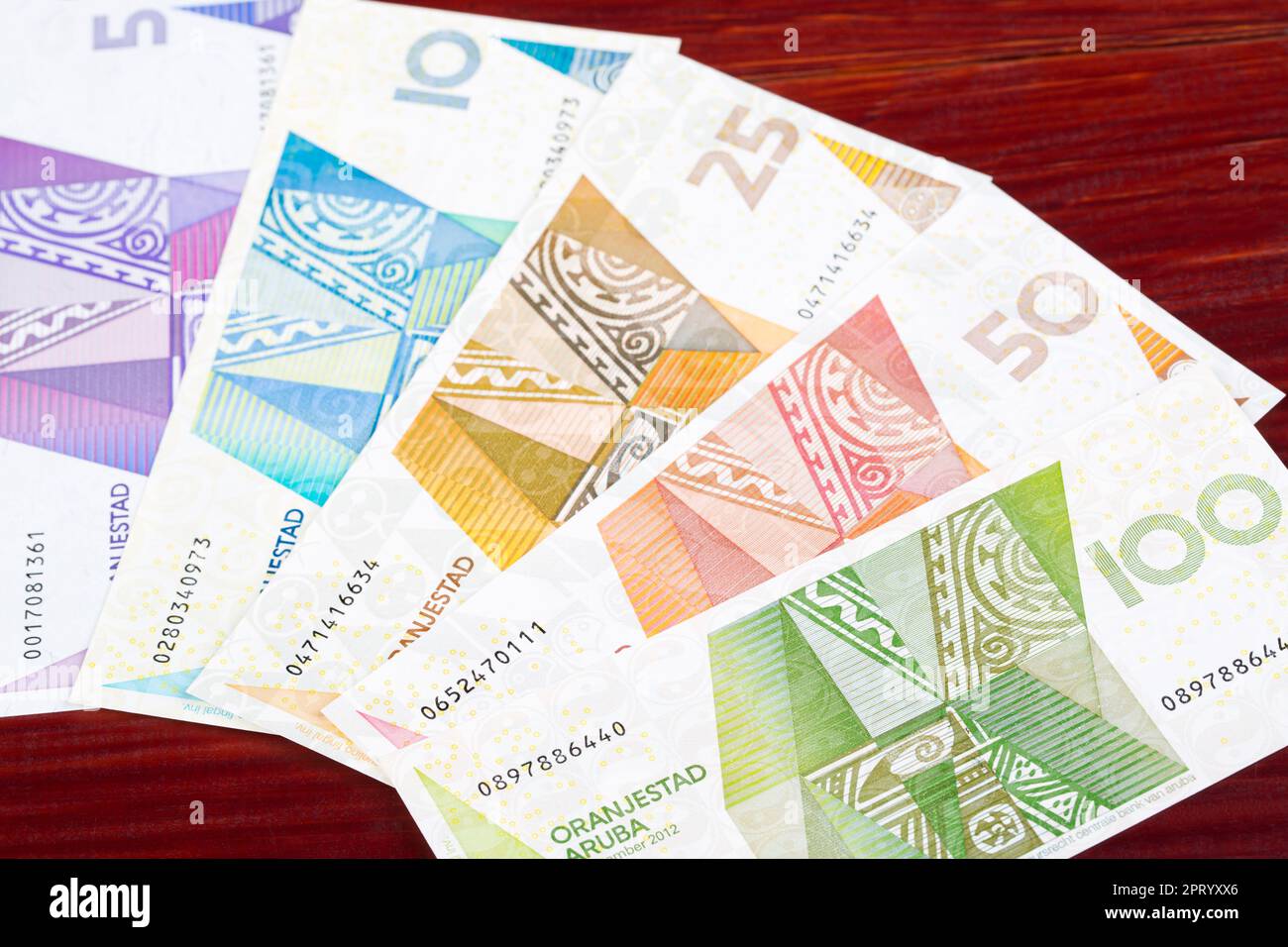 Old Aruban money - florin a business background Stock Photo - Alamy