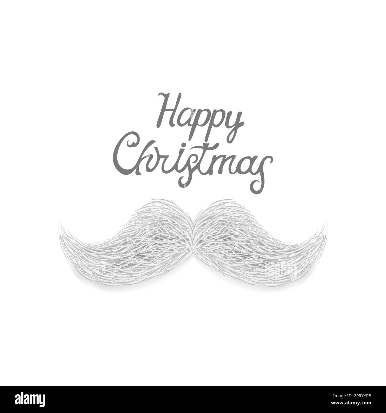 Realistic white gray mustache, element of Santa Claus, Christmas New ...