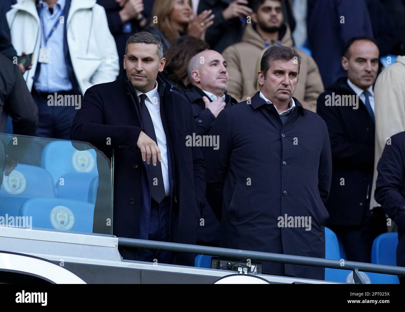 Manchester City chairman Khaldoon Al Mubarak (left) and Manchester City ...