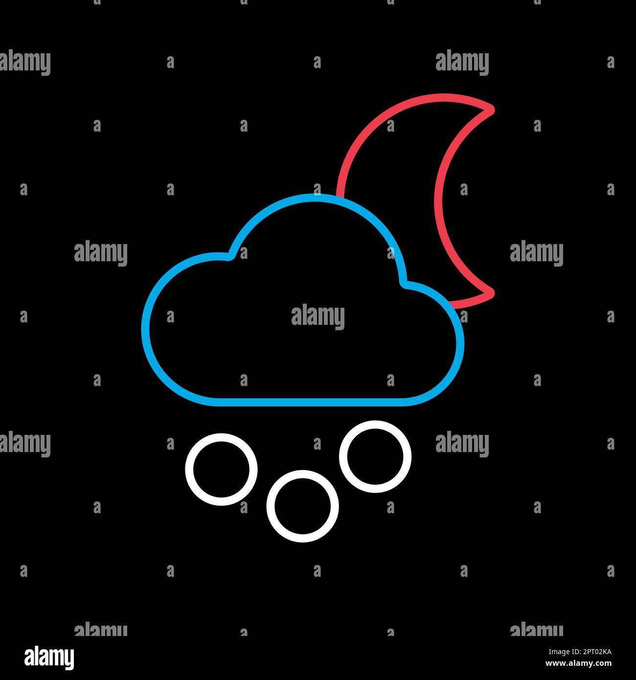 Moon cloud snow grain vector icon. Weather sign Stock Vector Image ...