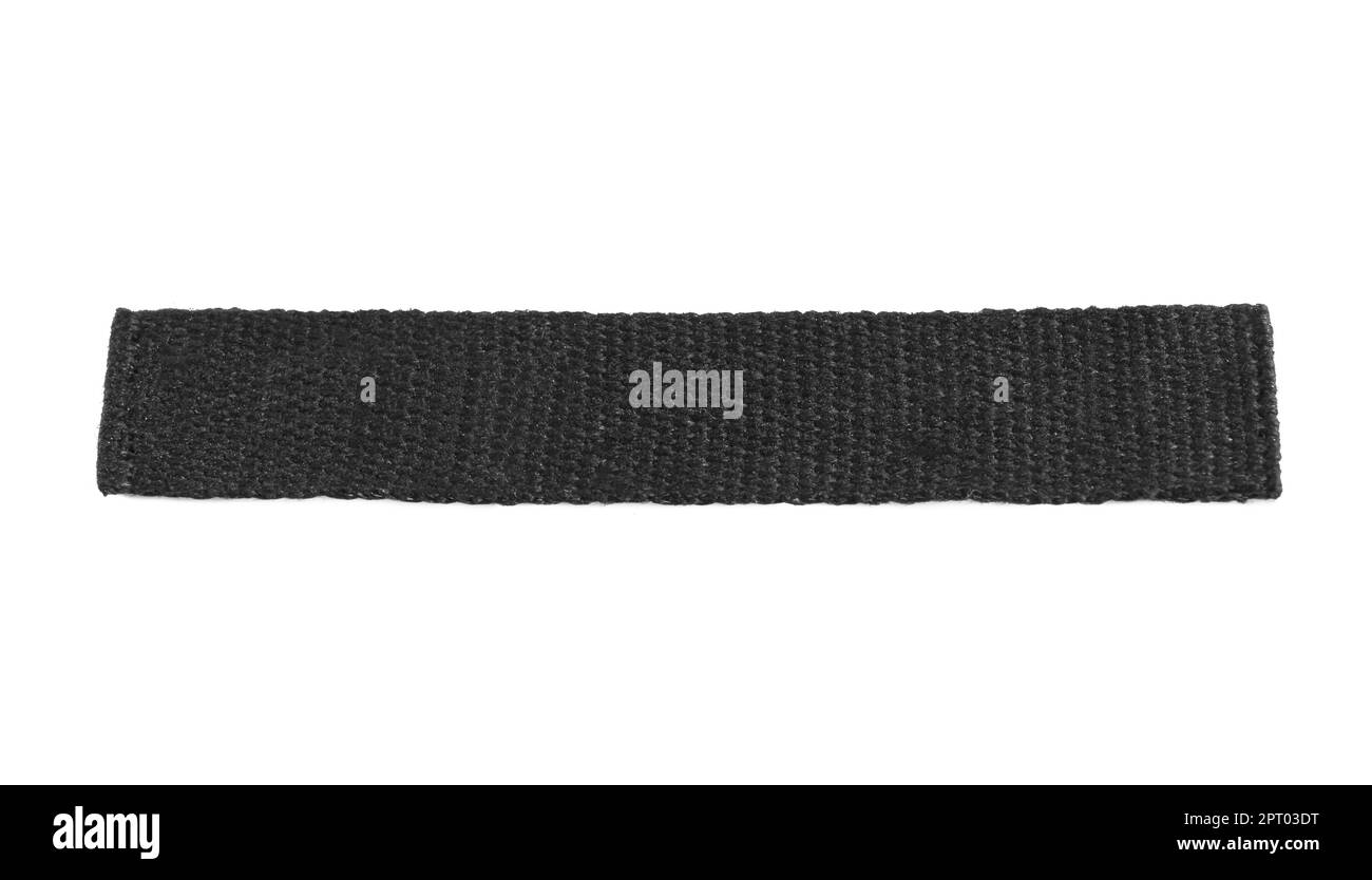 Blank black clothing label isolated on white Stock Photo - Alamy