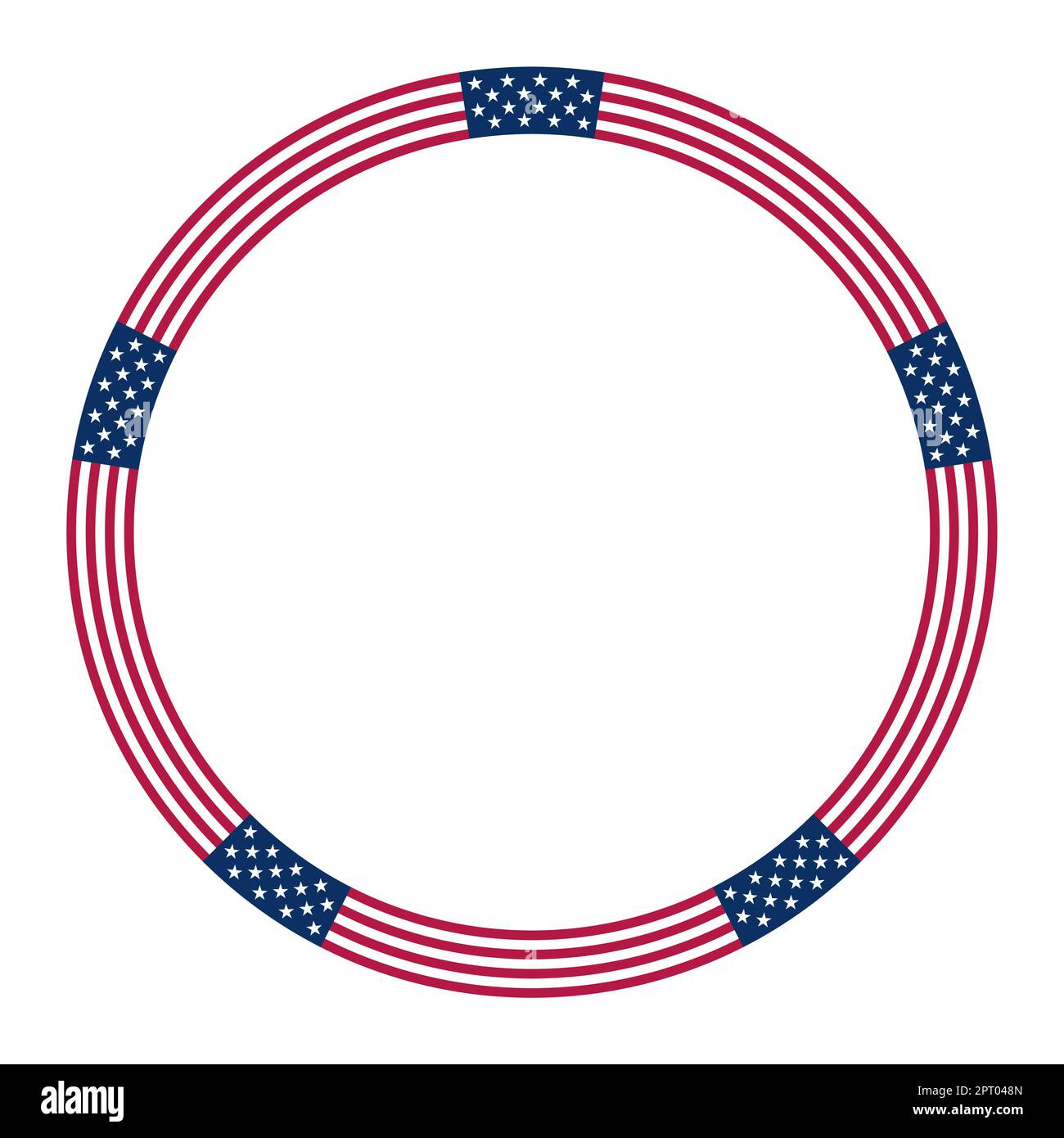 American flag motif, circle frame with stars and stripes pattern Stock ...