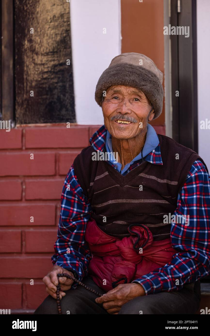 Sarnath, Uttar Pradesh, India - November 2022: Portrait of an people ...