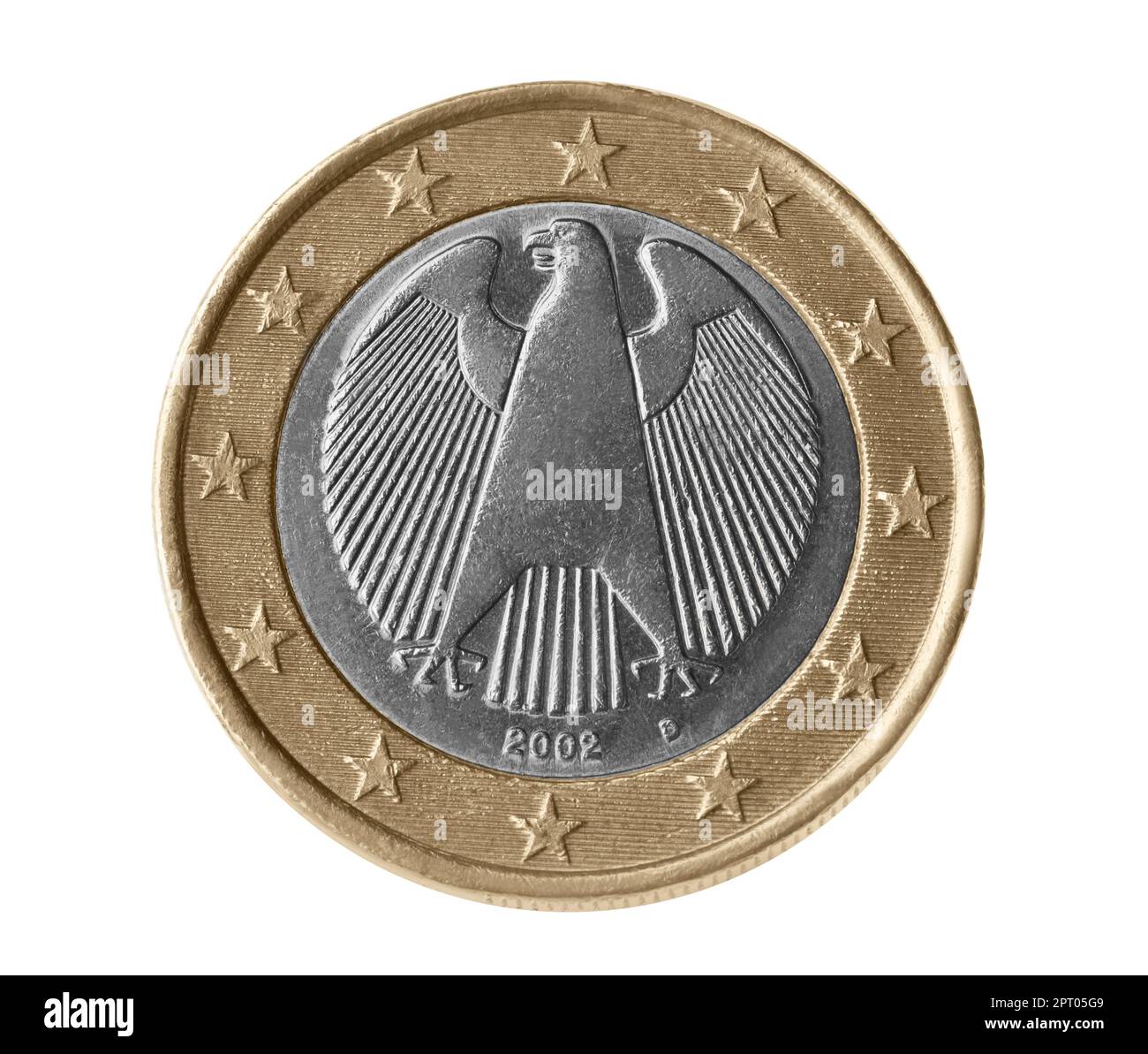 Beautiful euro coin with eagle on white background Stock Photo - Alamy