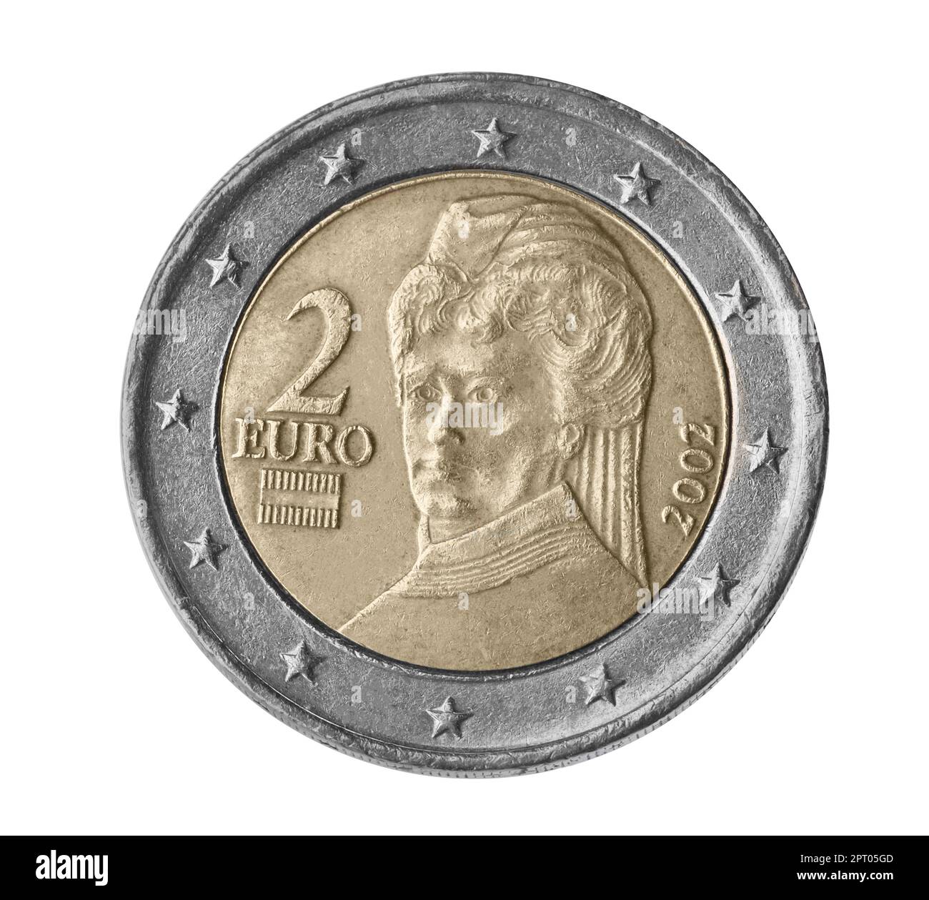 Shiny two euro coin isolated on white Stock Photo - Alamy