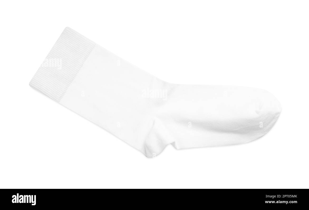 New sock isolated on white, top view Stock Photo - Alamy