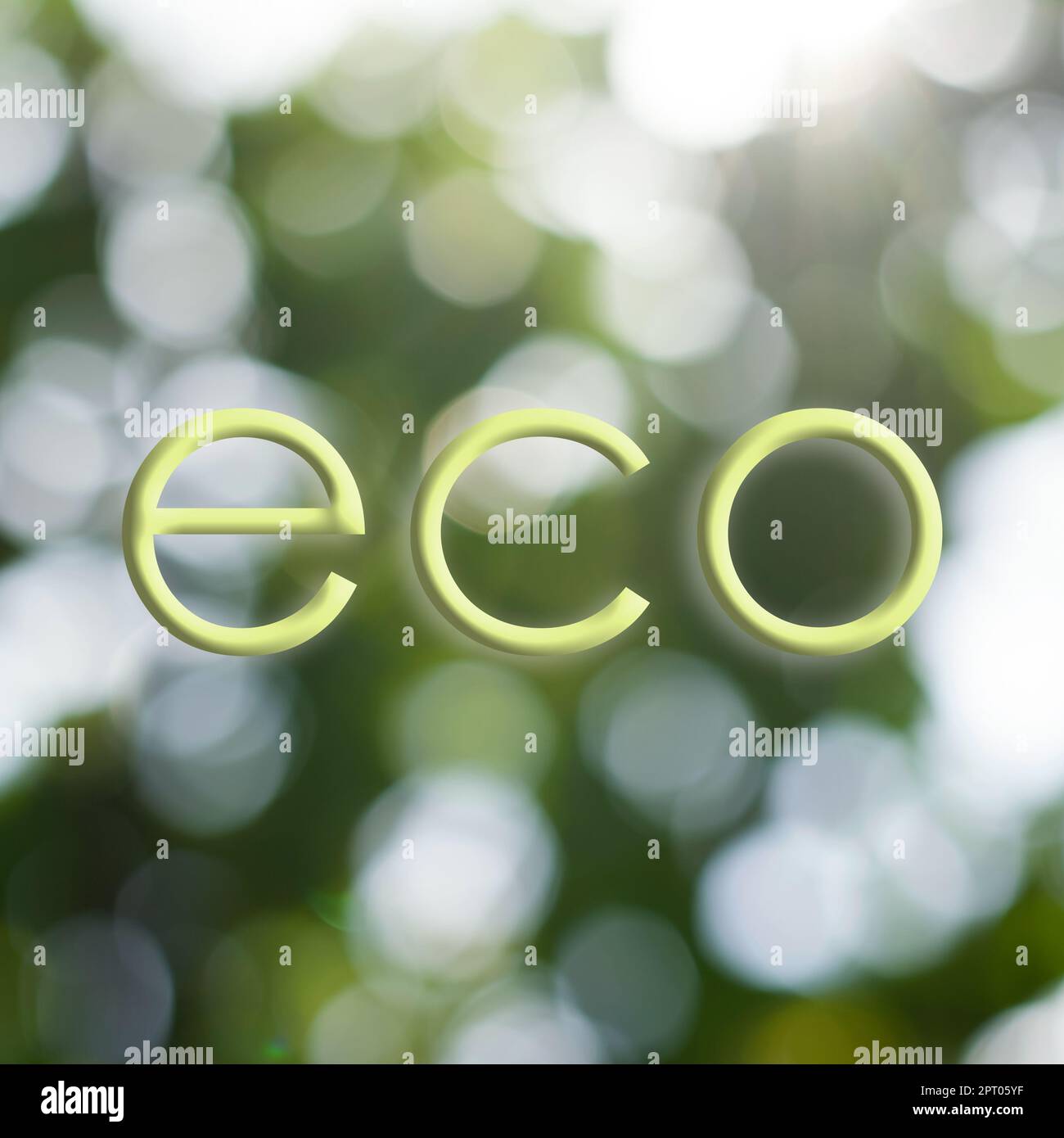 Word ECO on blurred green background. Bokeh effect Stock Photo - Alamy