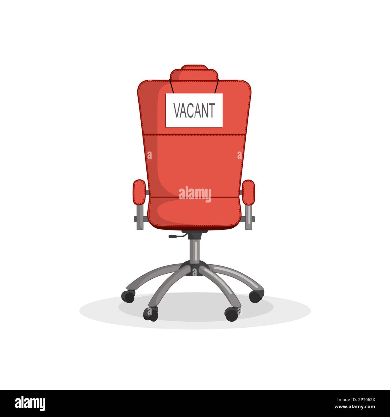 Red office chair and sign VACANT on white background Stock Photo - Alamy