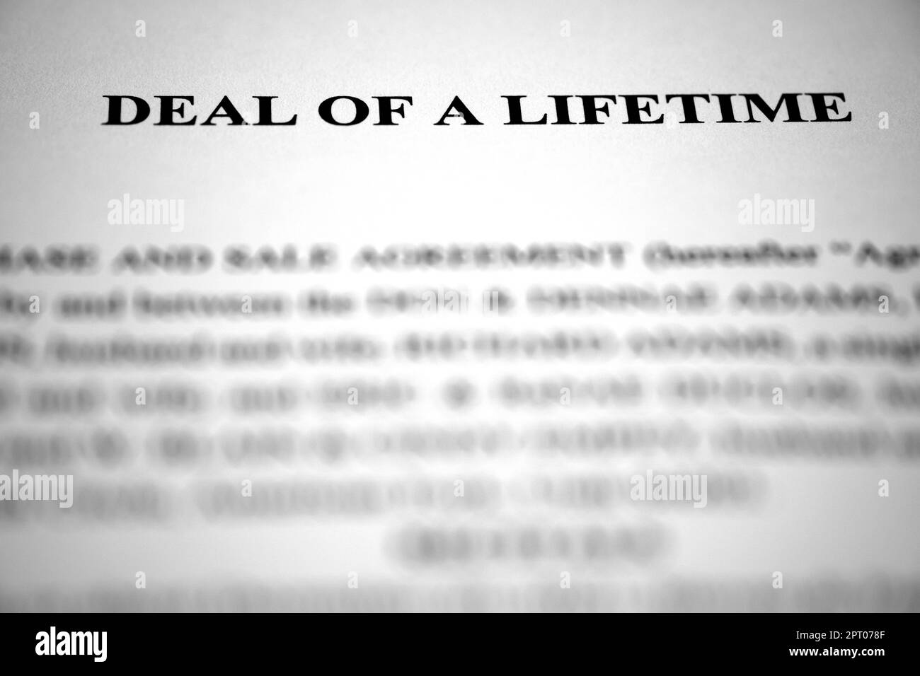 Deal of a lifetime hi-res stock photography and images - Alamy