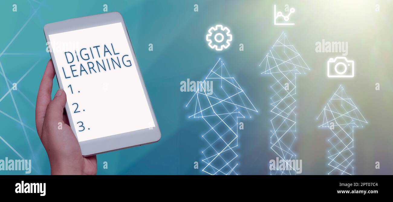 Conceptual display Digital Learningaccompanied by technology or by ...