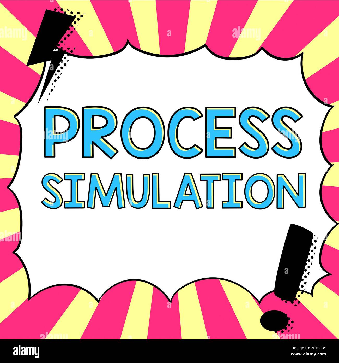 Text sign showing Process SimulationTechnical Representation Fabricated Study of a system ...