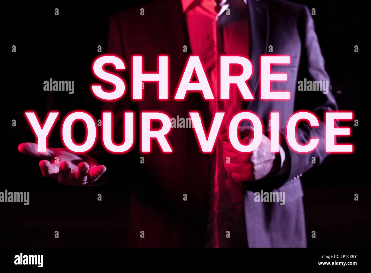 Text showing inspiration Share Your Voiceasking employee or member to ...